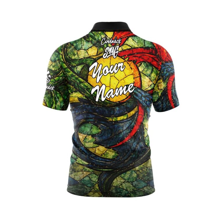 SWAG Dragon Stained Glass Fast Track CoolWick Bowling Jersey - SWAG Bowling